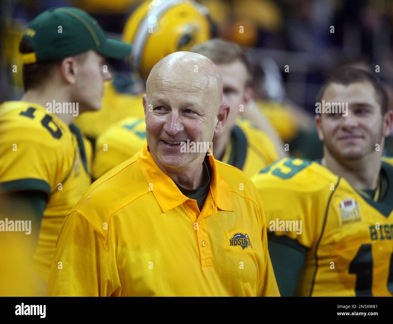 North Dakota State head coach Craig Bohl smile in the final moments of ...