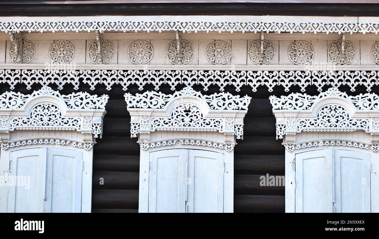 Russian folk house in siberia hi-res stock photography and images - Alamy