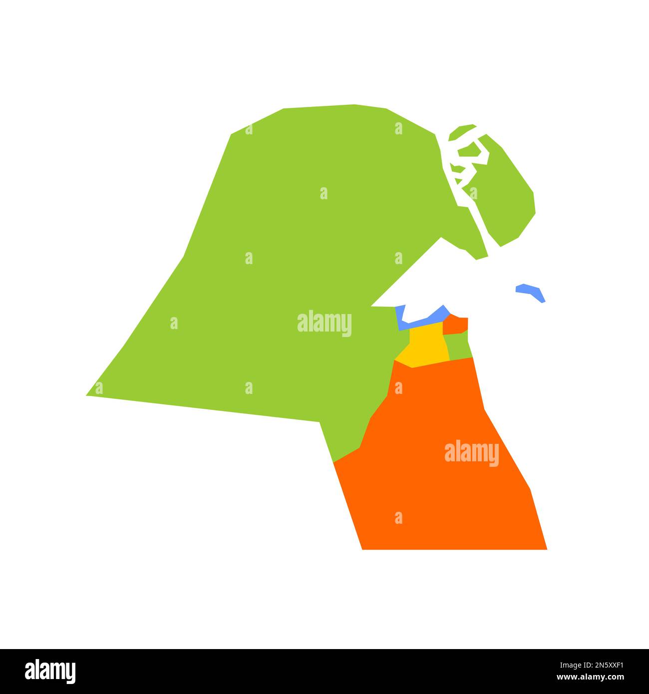 Kuwait political map of administrative divisions - governorates. Blank ...