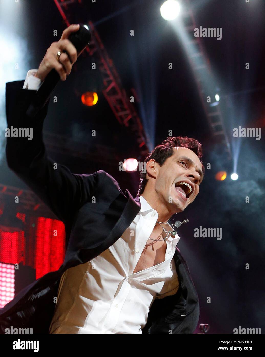 FILE - In this Feb. 15, 2013 file photo, singer Marc Anthony performs ...