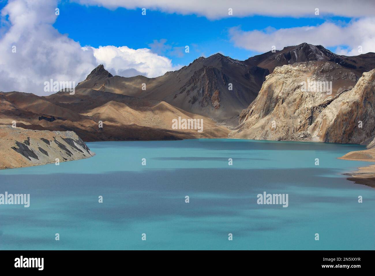 The deep luminescent blue of one of the highest lakes in the world ...