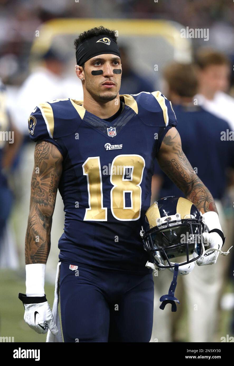 Austin Pettis #18 of the Saint Louis Rams during the second quarter ...