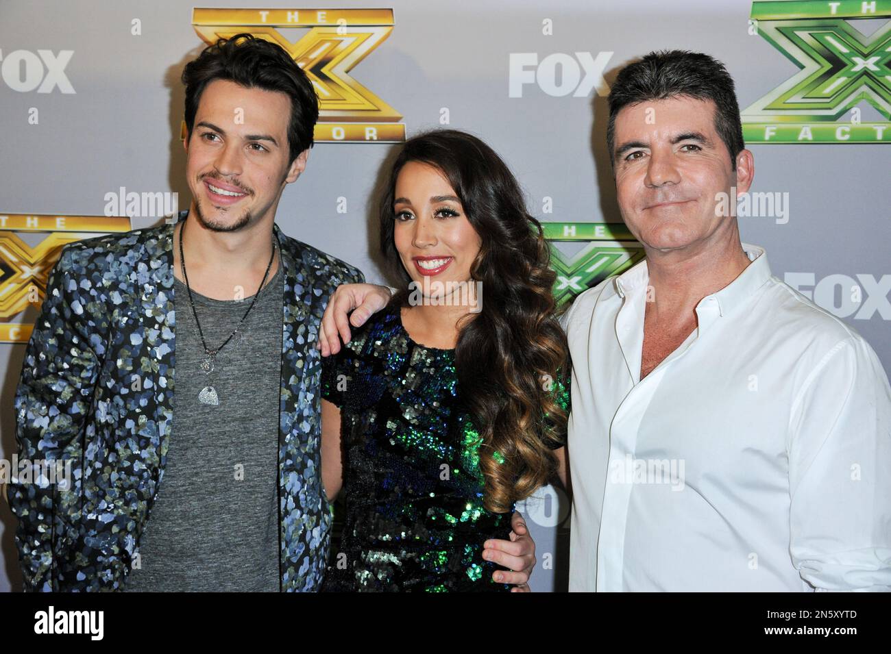 From left, Alex Kinsey, Sierra Deaton, and Simon Cowell attend the "The ...