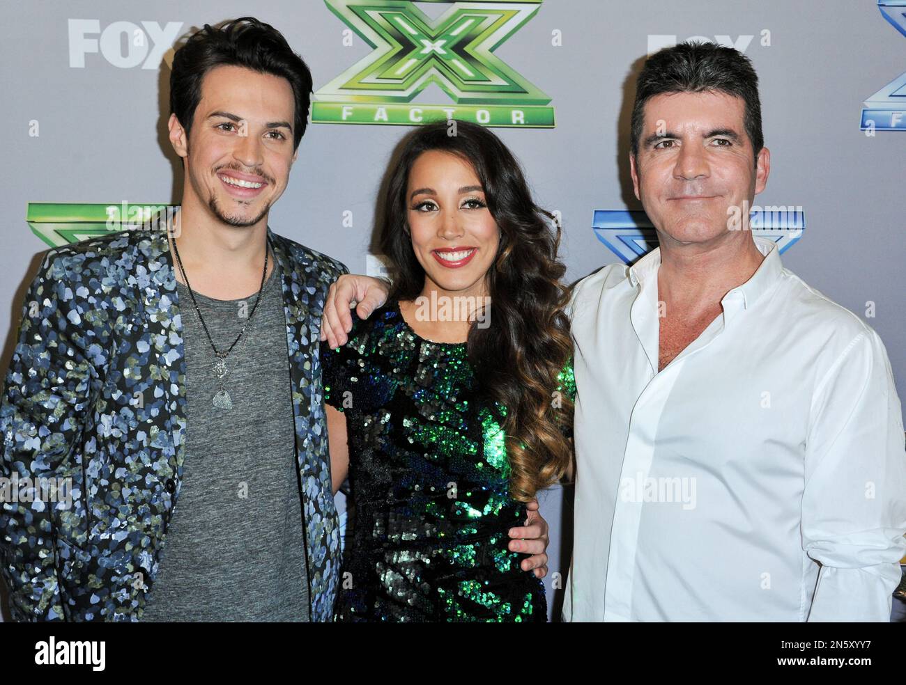 From left, Alex Kinsey, Sierra Deaton, and Simon Cowell attend the "The ...