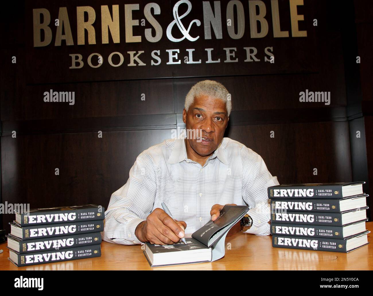 Julius Erving seen at his "Dr. J Autobiography" book signing at Barnes ...