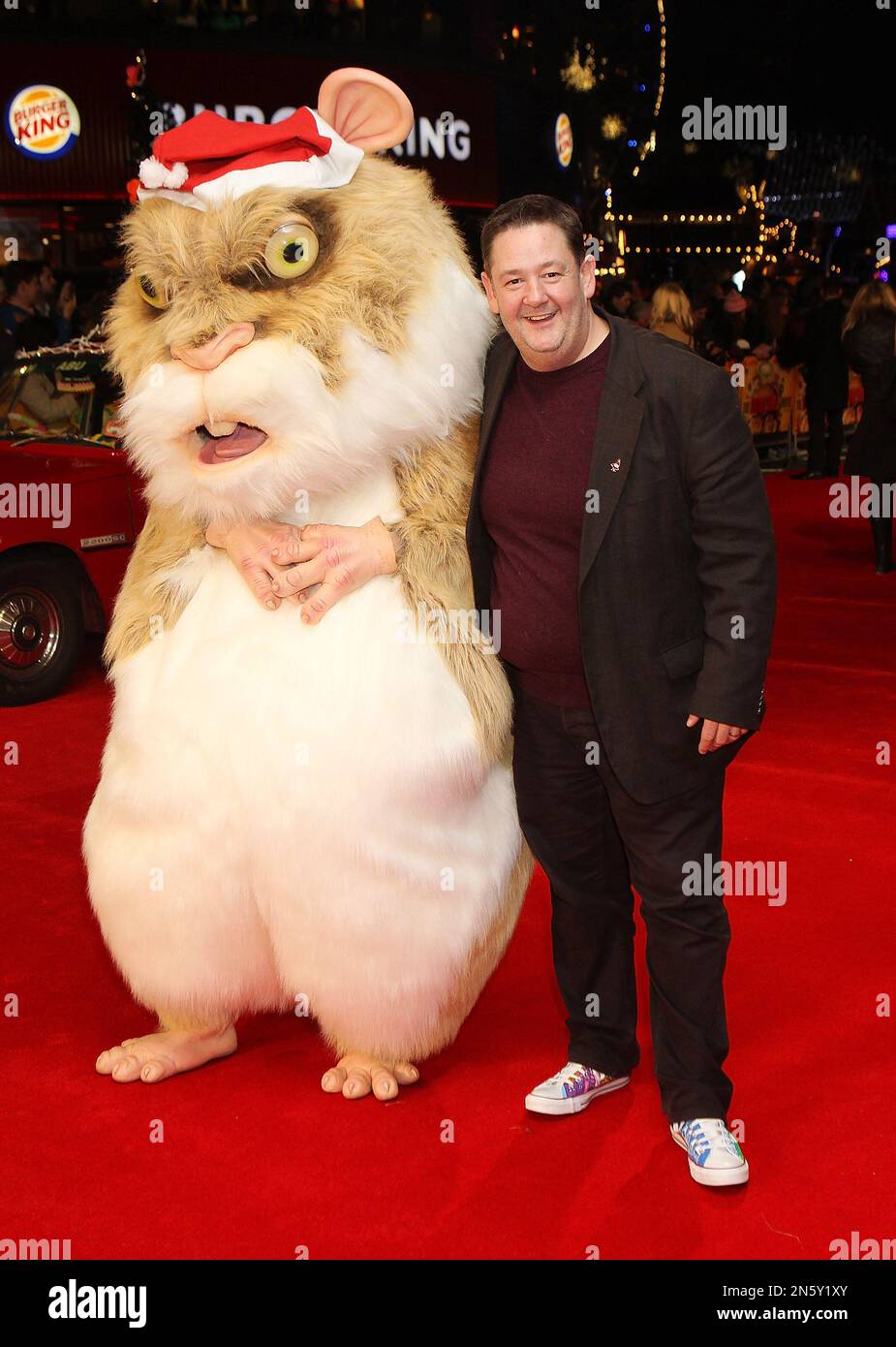 English Comedian Johnny Vegas and his Hamster attend the World Premiere ...