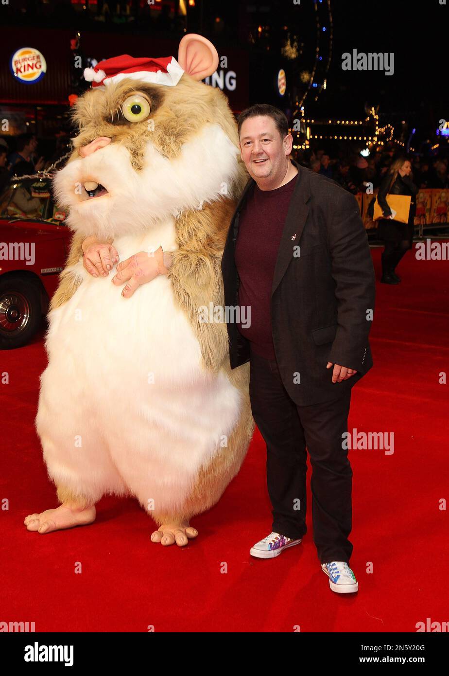 English Comedian Johnny Vegas and his Hamster attend the World Premiere ...