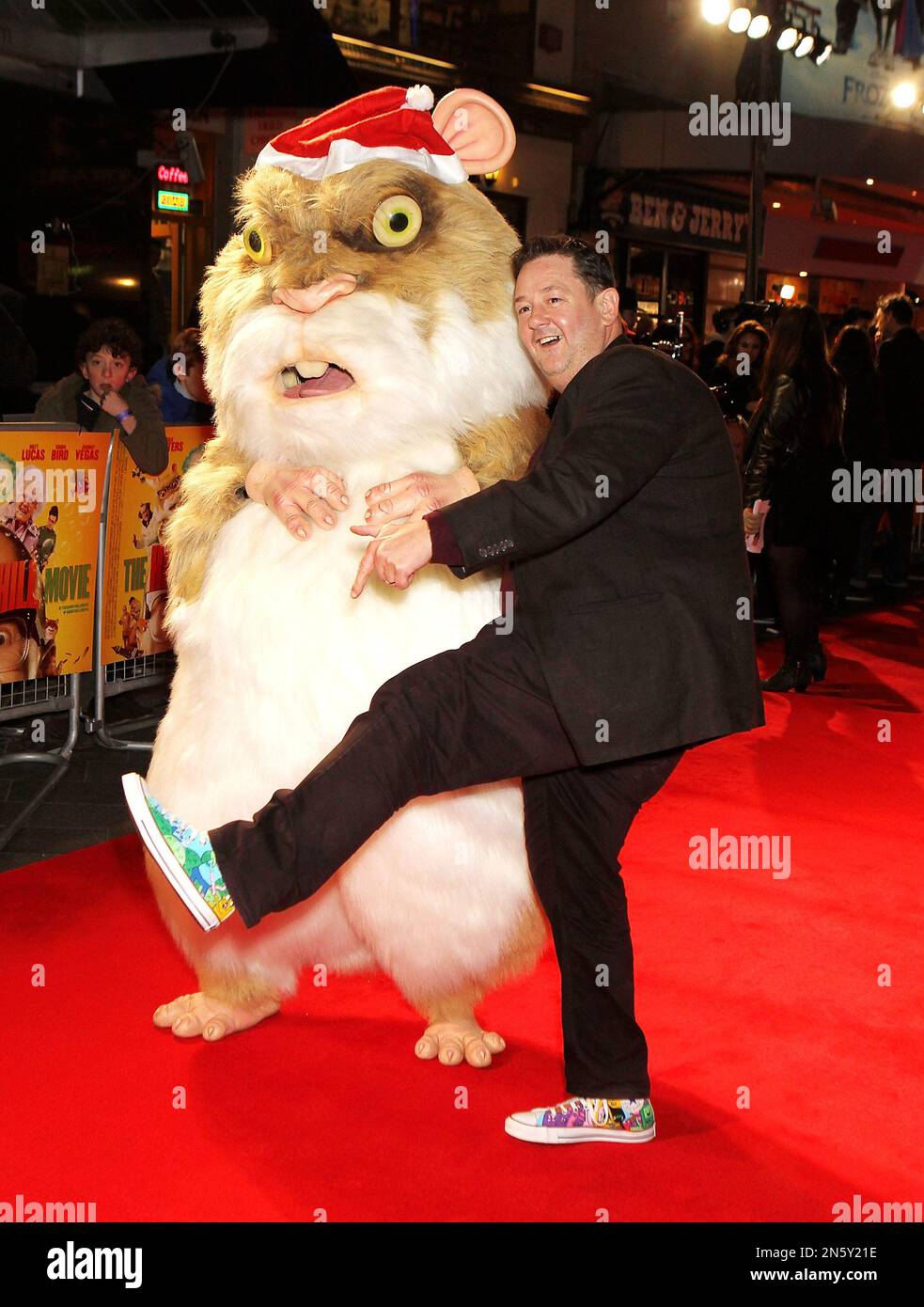 English Comedian Johnny Vegas and his Hamster attend the World Premiere ...
