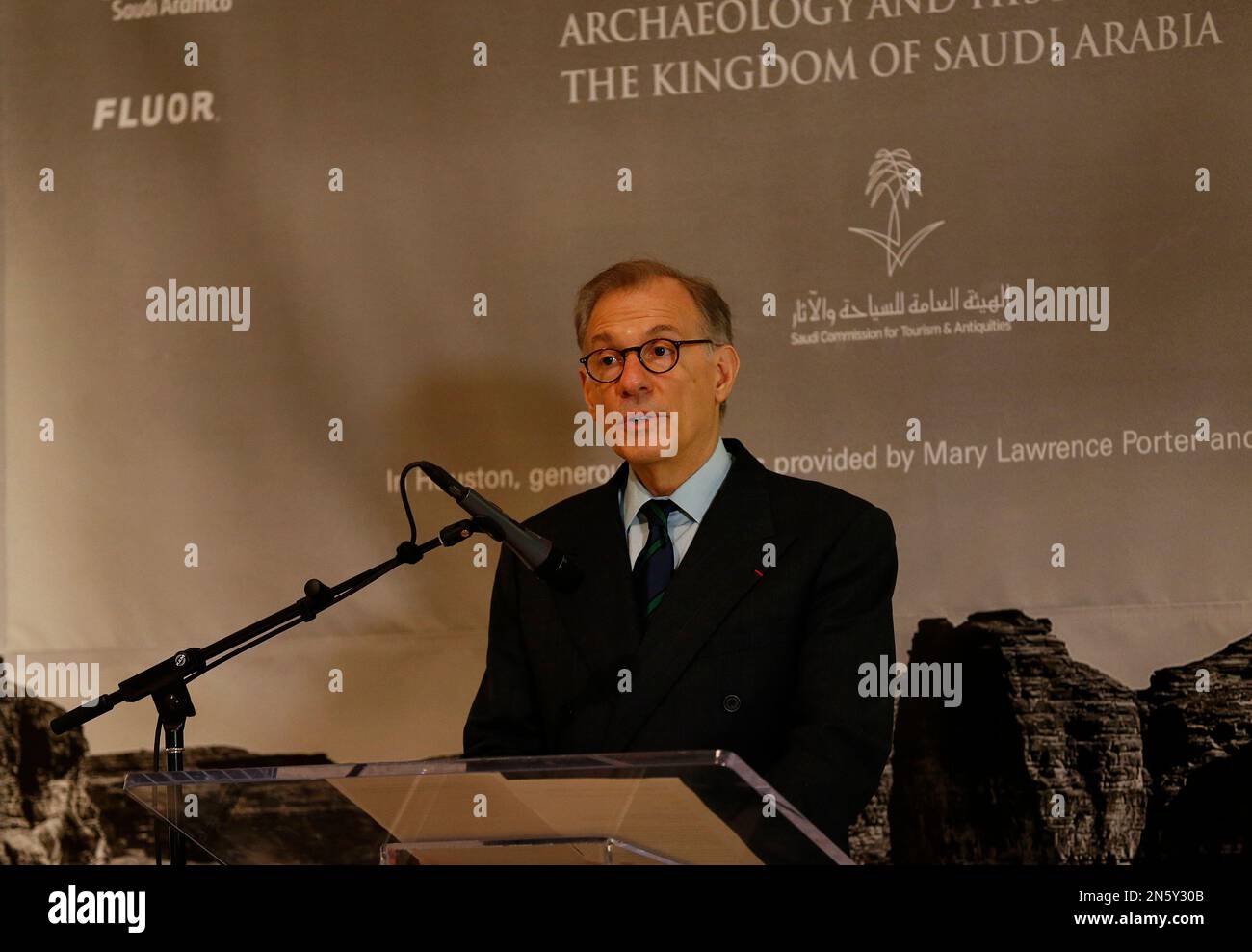 Museum of Fine Arts, Houston director Gary Tinterow addresses guests ...