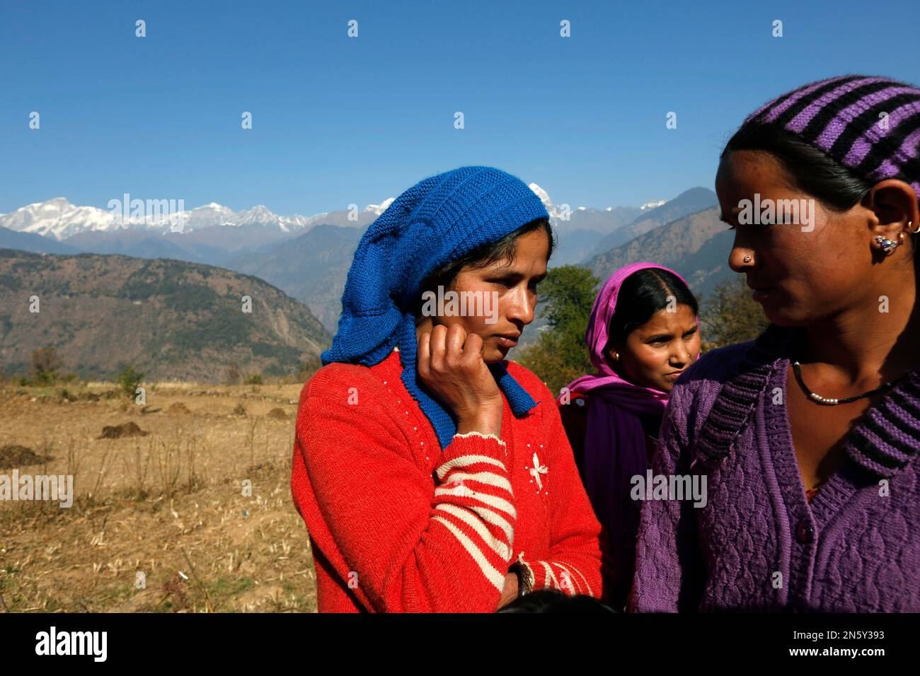 In this Dec. 15, 2013 photograph young widows stand together at the ...