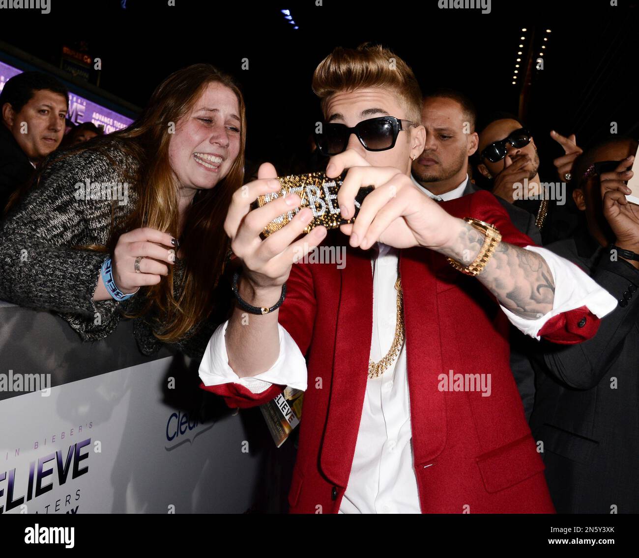 Singer Justin Bieber arrives at the premiere of the feature film ...