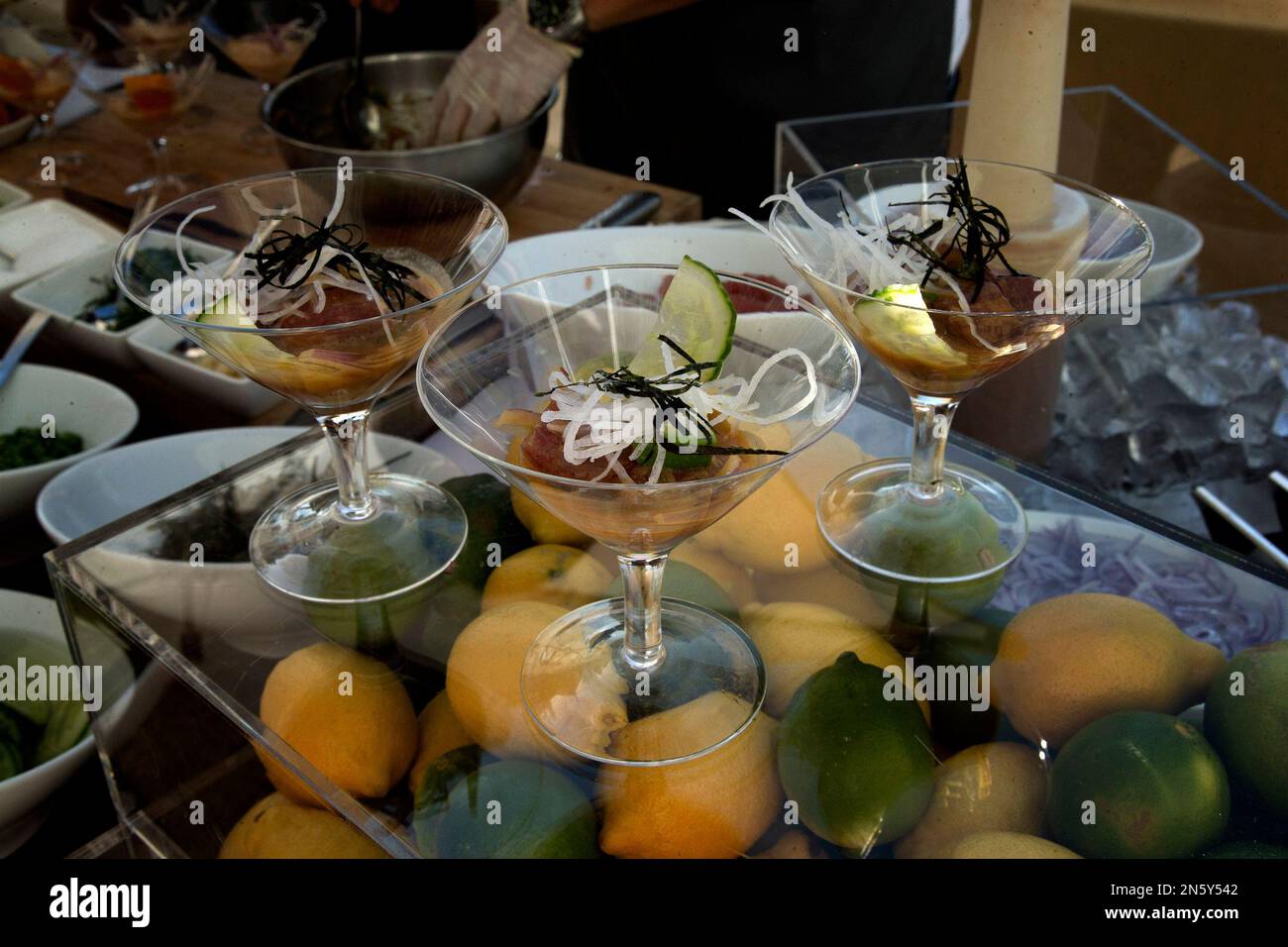 Patrons at the launch of Miami's newest Peruvian cafe, LeMar, were ...