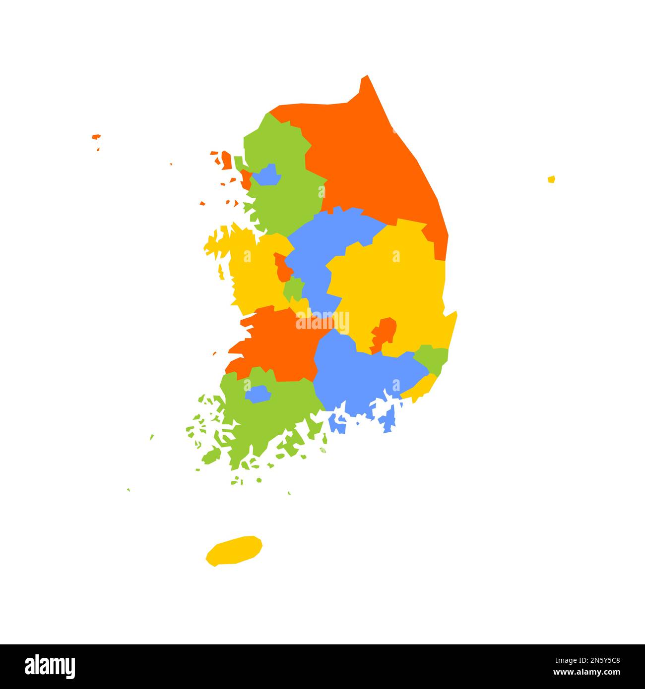 South Korea political map of administrative divisions - provinces ...