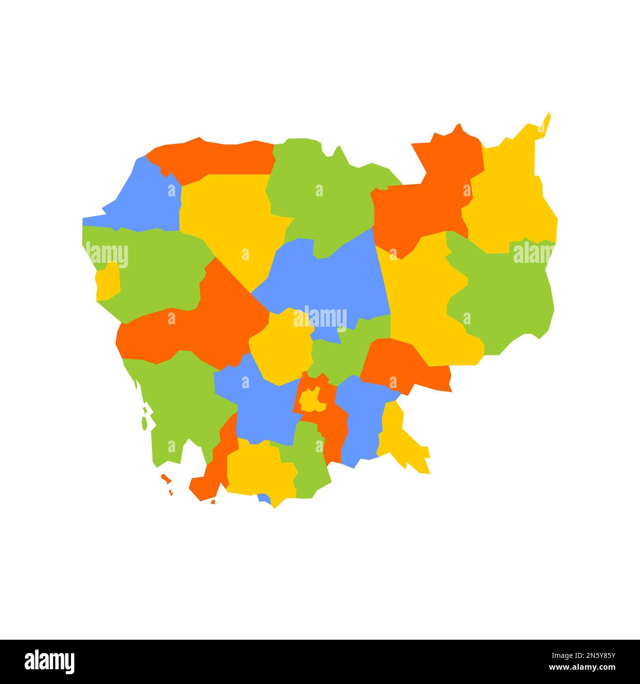 Cambodia political map of administrative divisions - provinces and autonomous municipality of ...