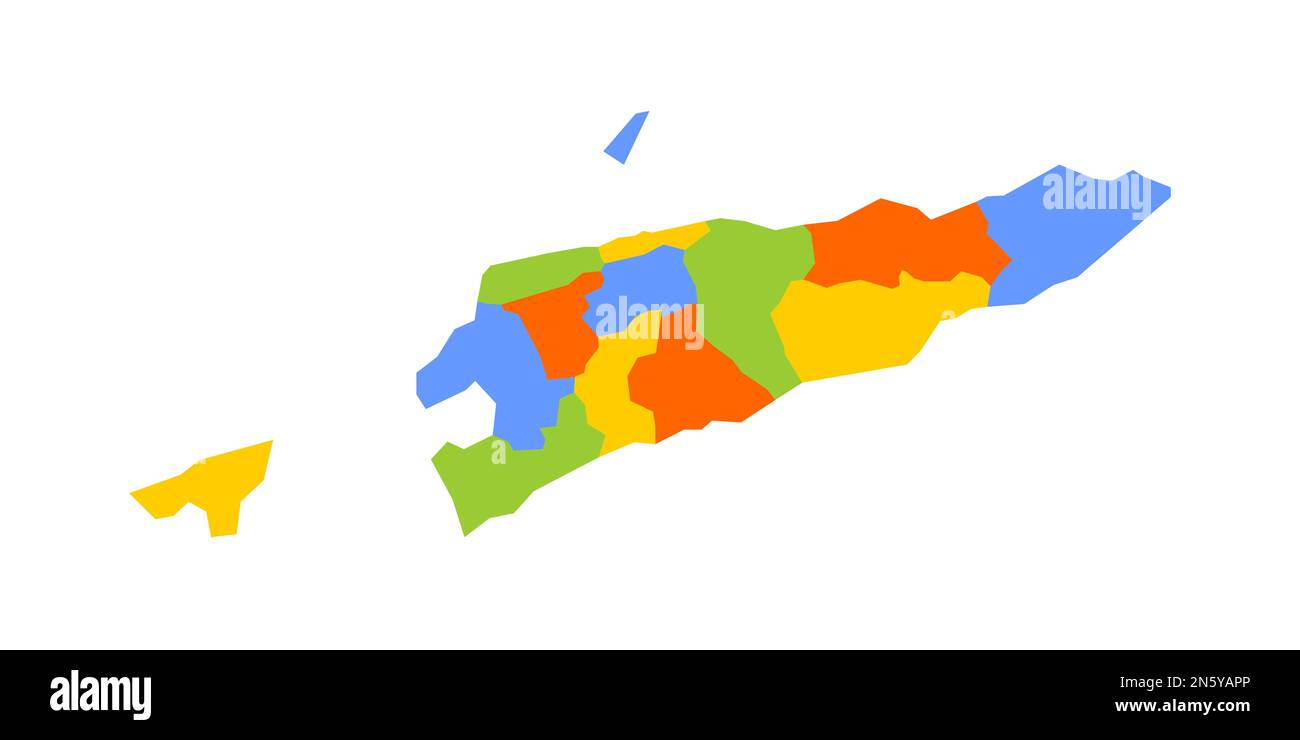 East Timor political map of administrative divisions - municipalities ...
