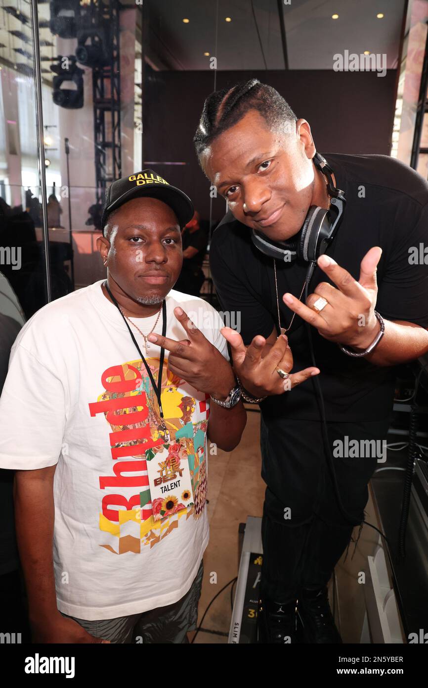 Miami, FL, USA. 9th Feb, 2023. Kiko and DJ Nasty pictured as DJ Khaled ...