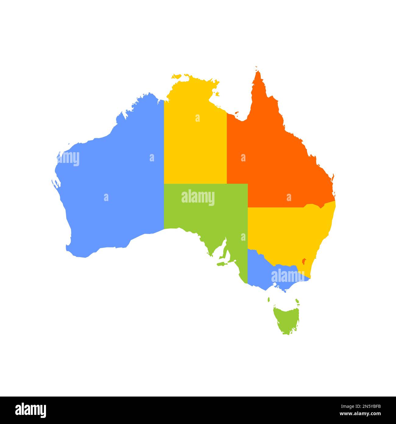 Australia political map of administrative divisions - states and ...