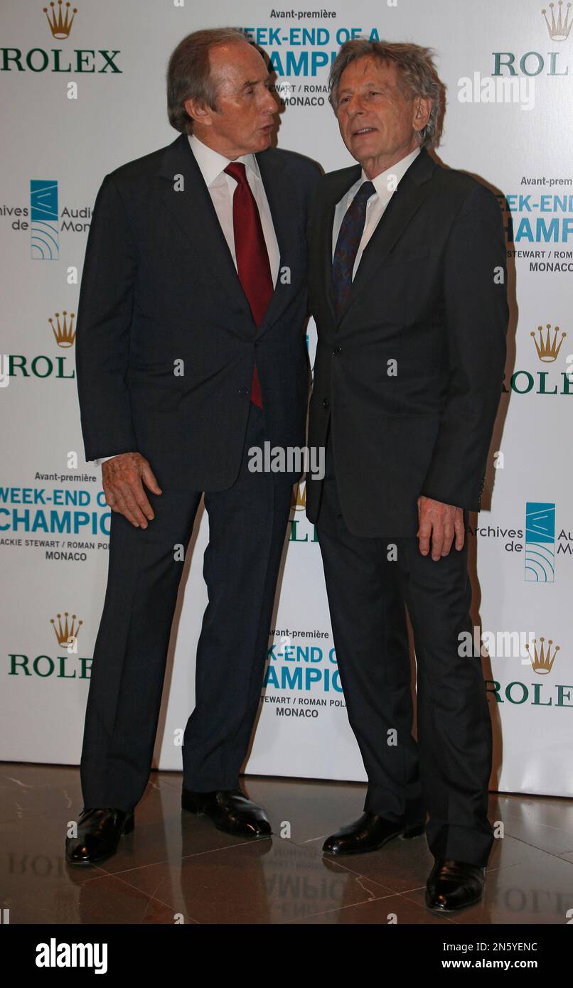 Polish-French film director Roman Polanski, right, and former F1 driver ...