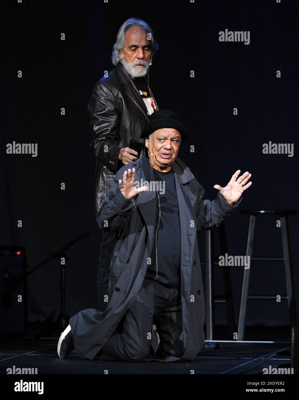 Tommy Chong and Cheech Marin of the comedy duo Cheech and Chong perform ...