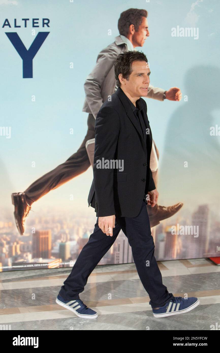 US actor Ben Stiller walks net to a poster during a photo call to ...