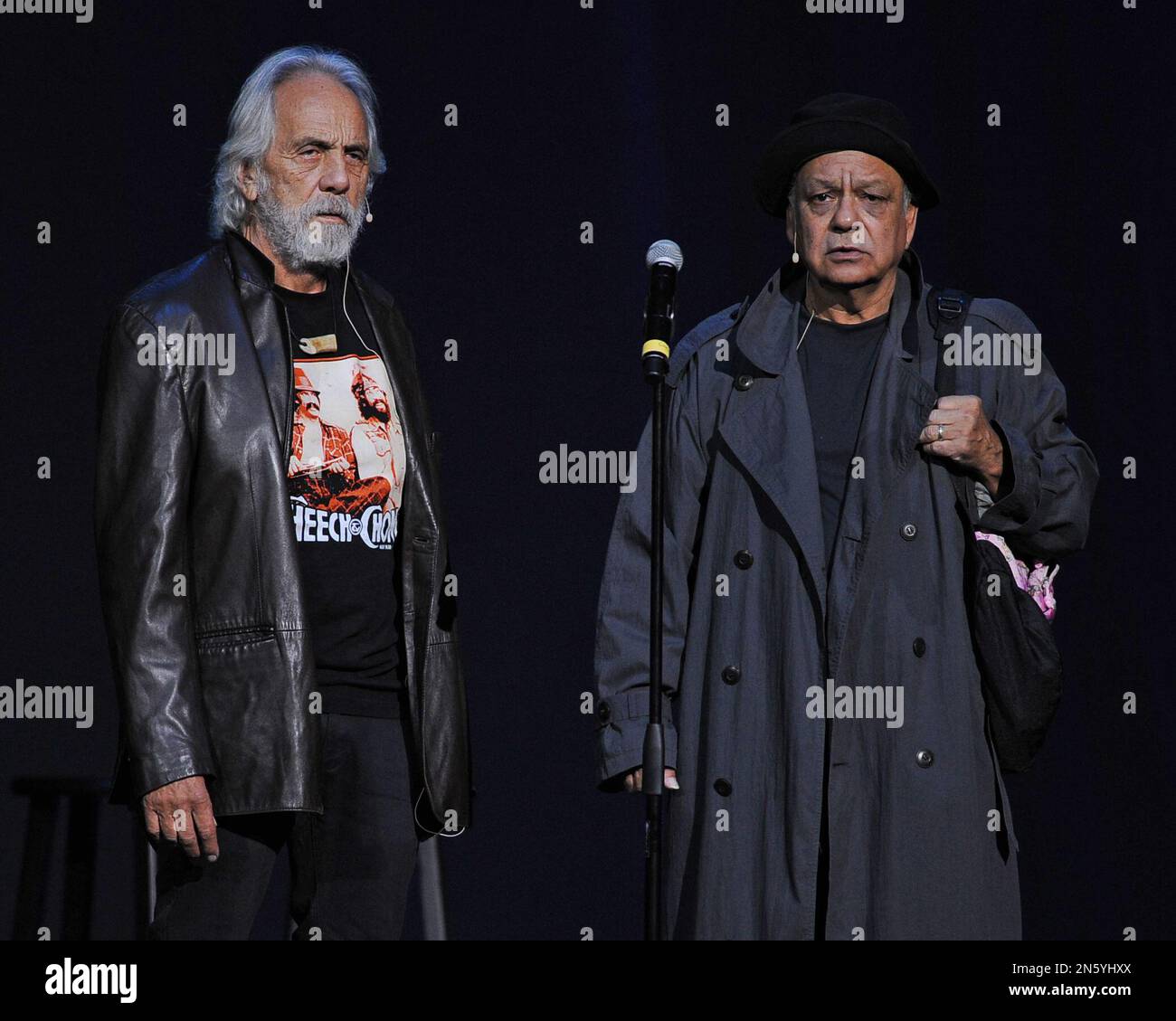 Tommy Chong and Cheech Marin of the comedy duo Cheech and Chong perform ...