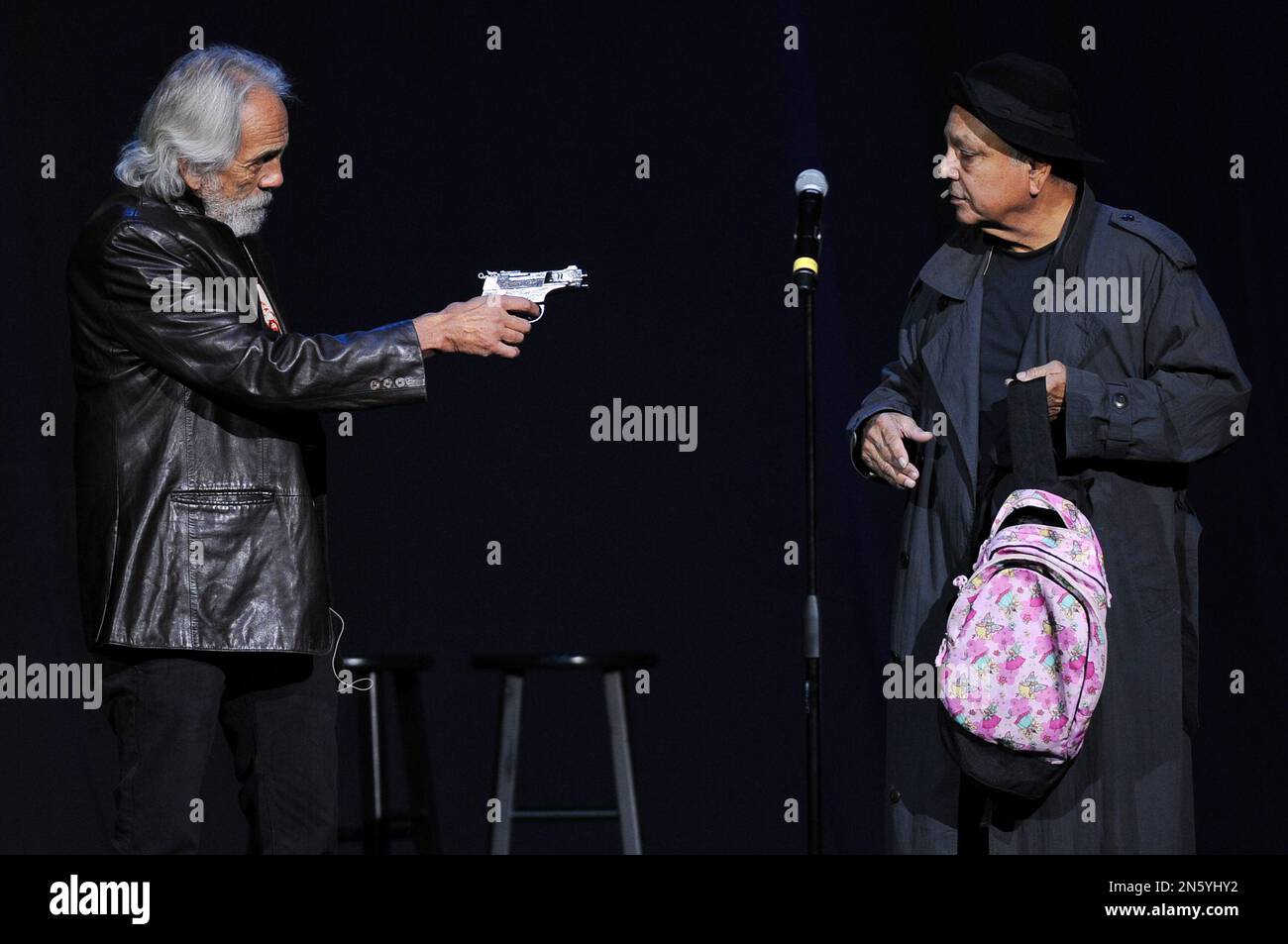 Tommy Chong and Cheech Marin of the comedy duo Cheech and Chong perform ...