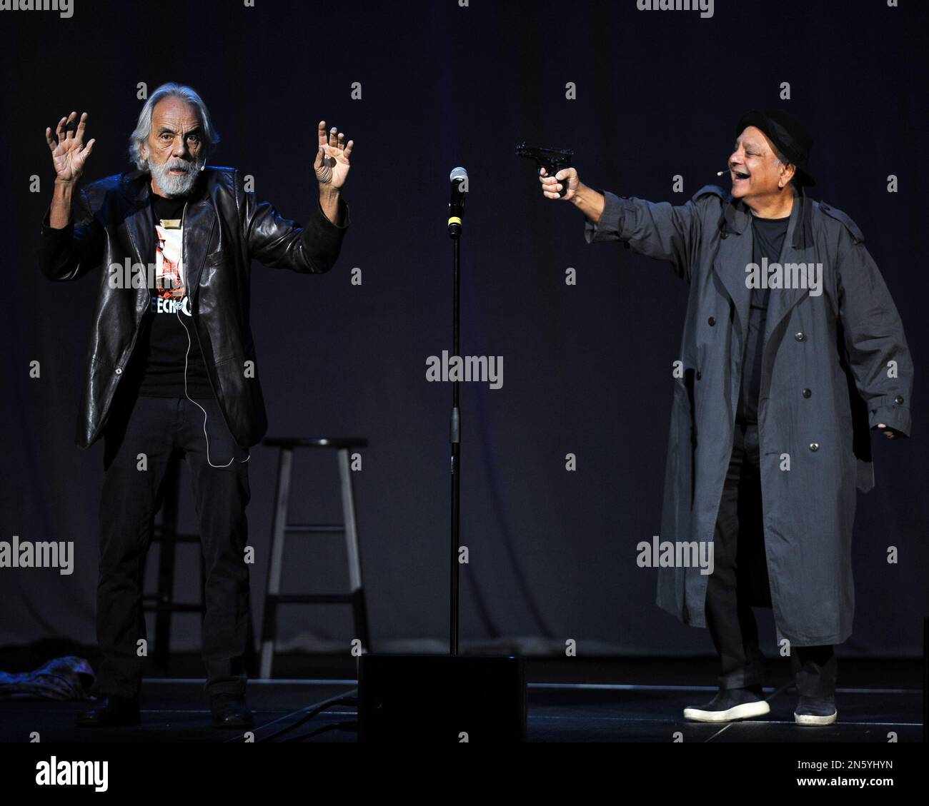 Tommy Chong and Cheech Marin of the comedy duo Cheech and Chong perform ...