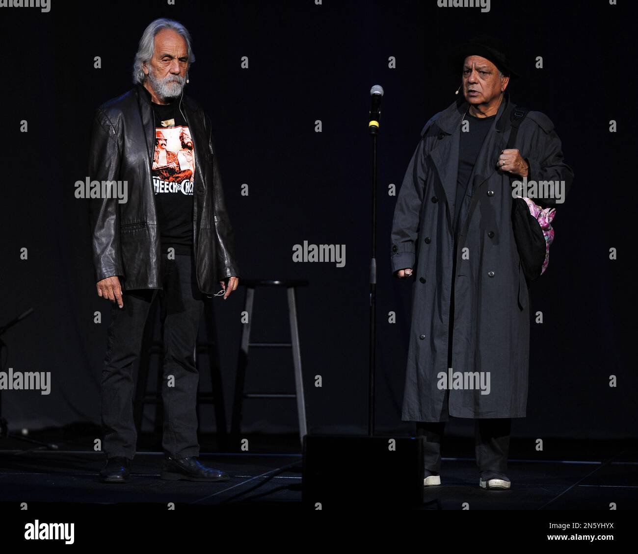 Tommy Chong and Cheech Marin of the comedy duo Cheech and Chong perform ...