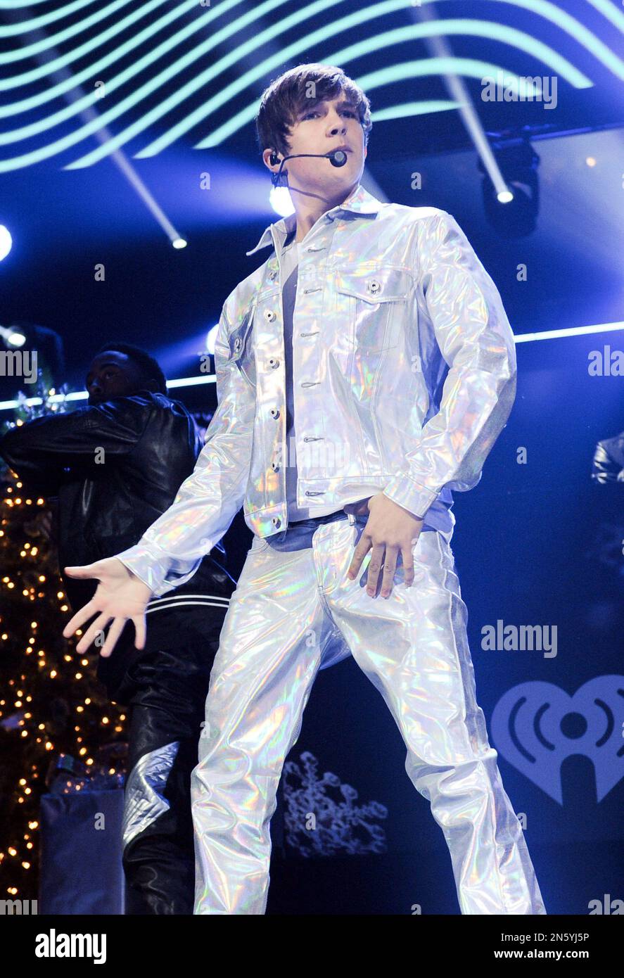Singer Austin Mahone performs at Z100’s Jingle Ball 2013, presented by ...