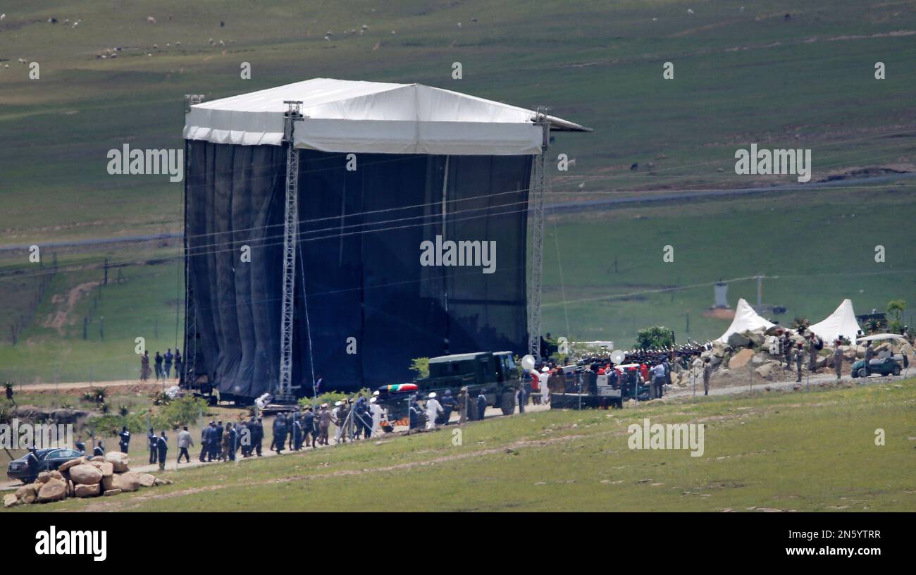 The casket of former South African President Nelson Mandela is carried ...