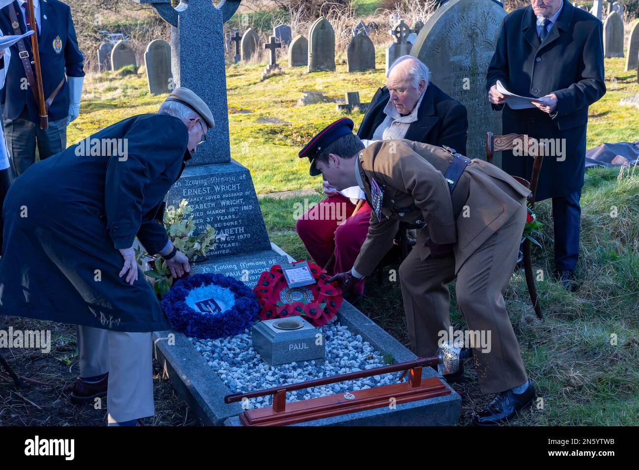A memorial service at Rostherne church cemetery for SAS soldier Major ...