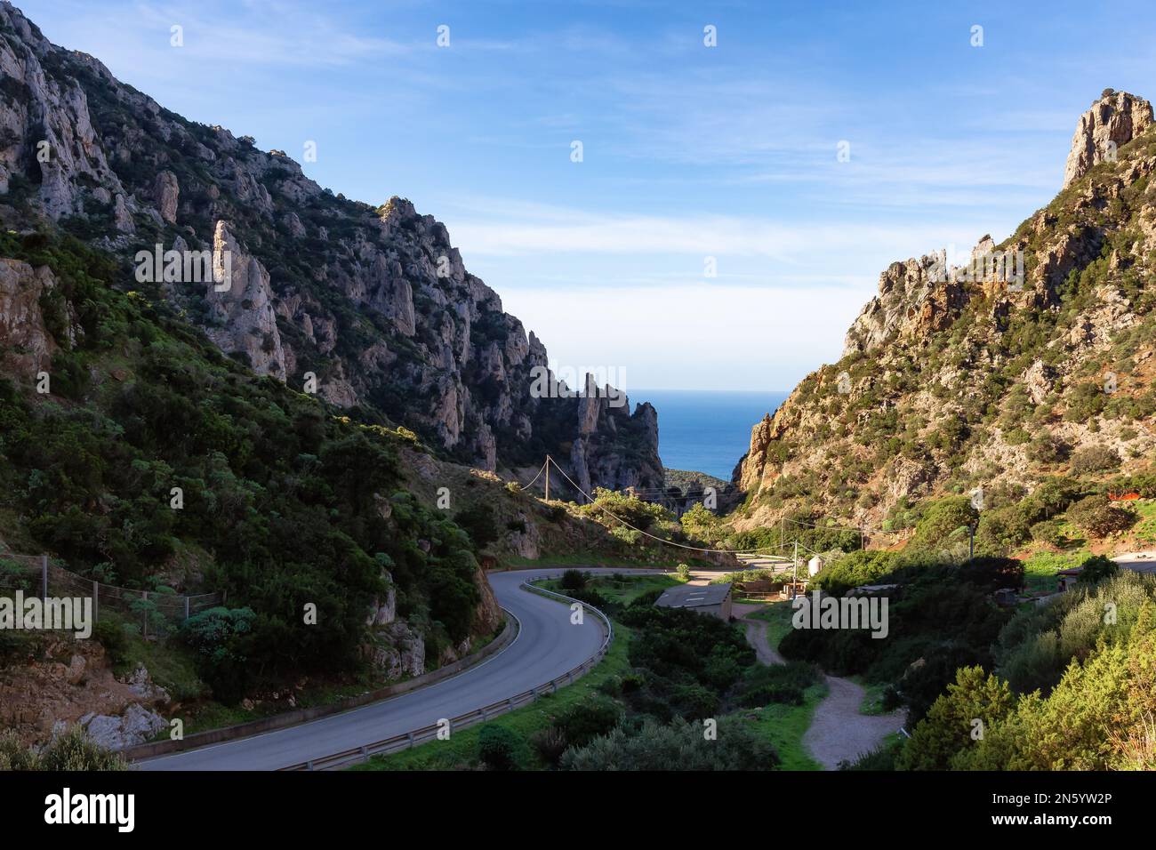 Scenic Highway on the Sea Coast. Sardinia, Italy Stock Photo - Alamy