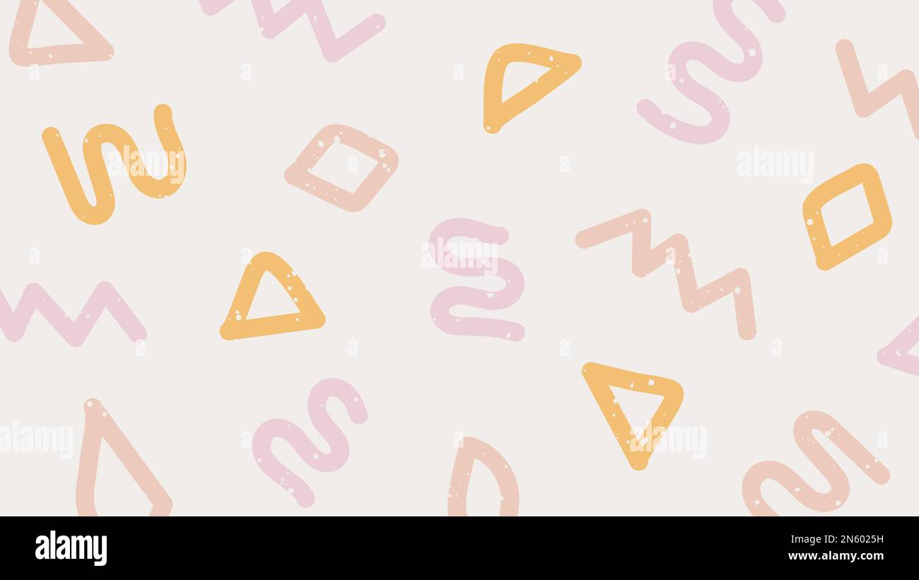Cute backdrop with various hand drawn abstract shapes, strokes and ...
