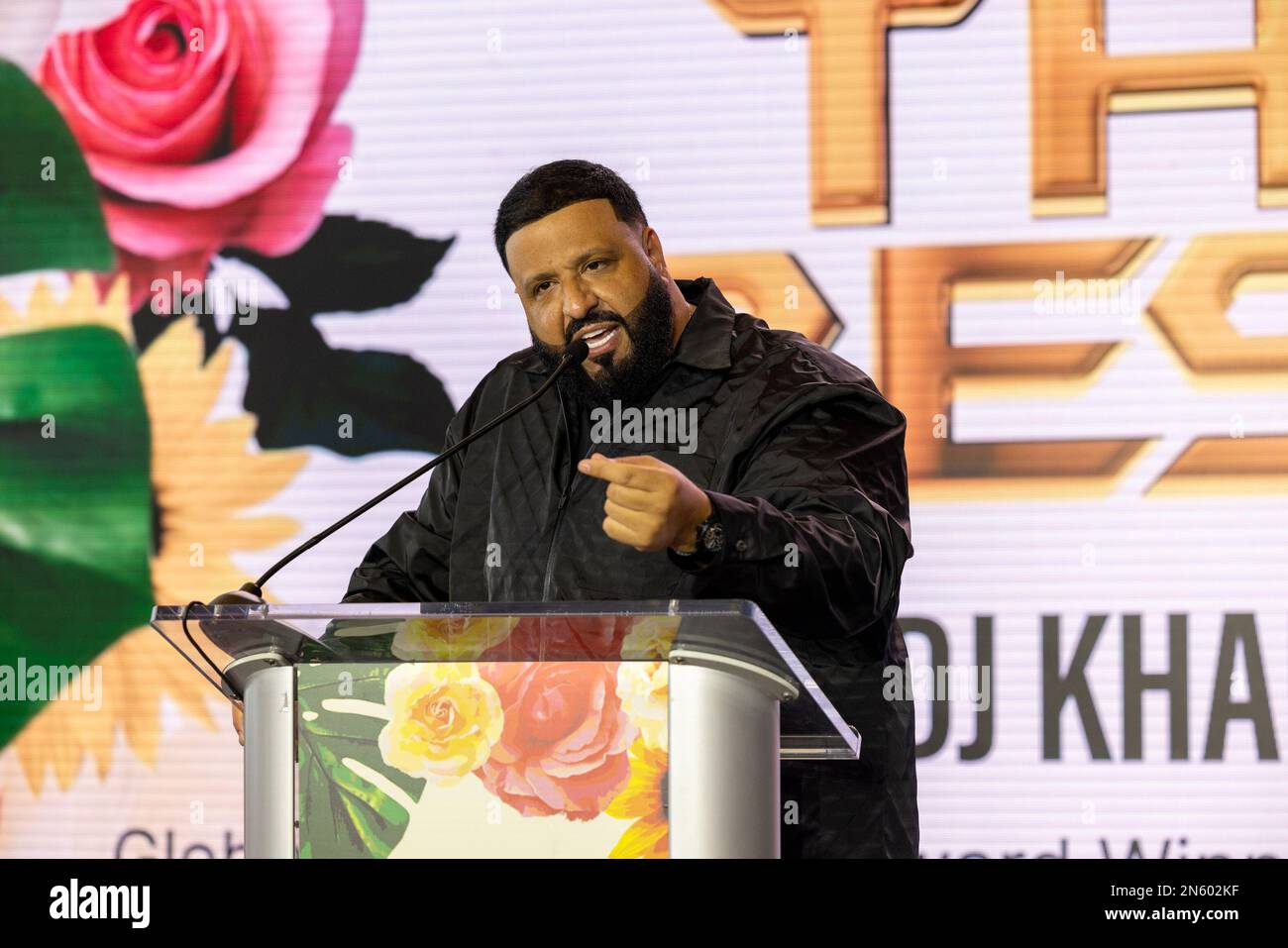 MIAMI BEACH, FLORIDA - FEBRUARY 9: DJ Khaled is seen during the DJ ...