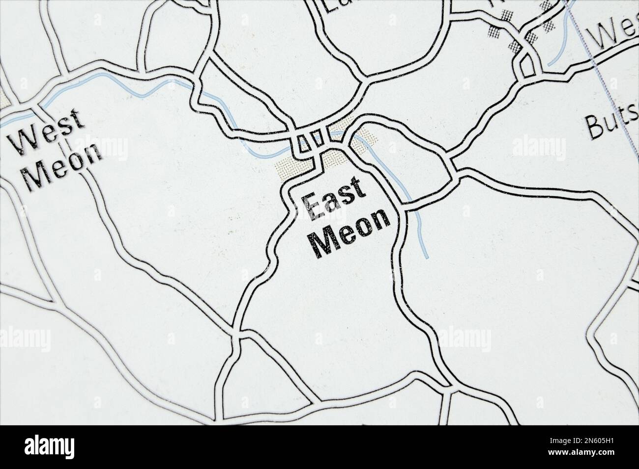 East Meon village, Hampshire, United Kingdom atlas map town name - line ...