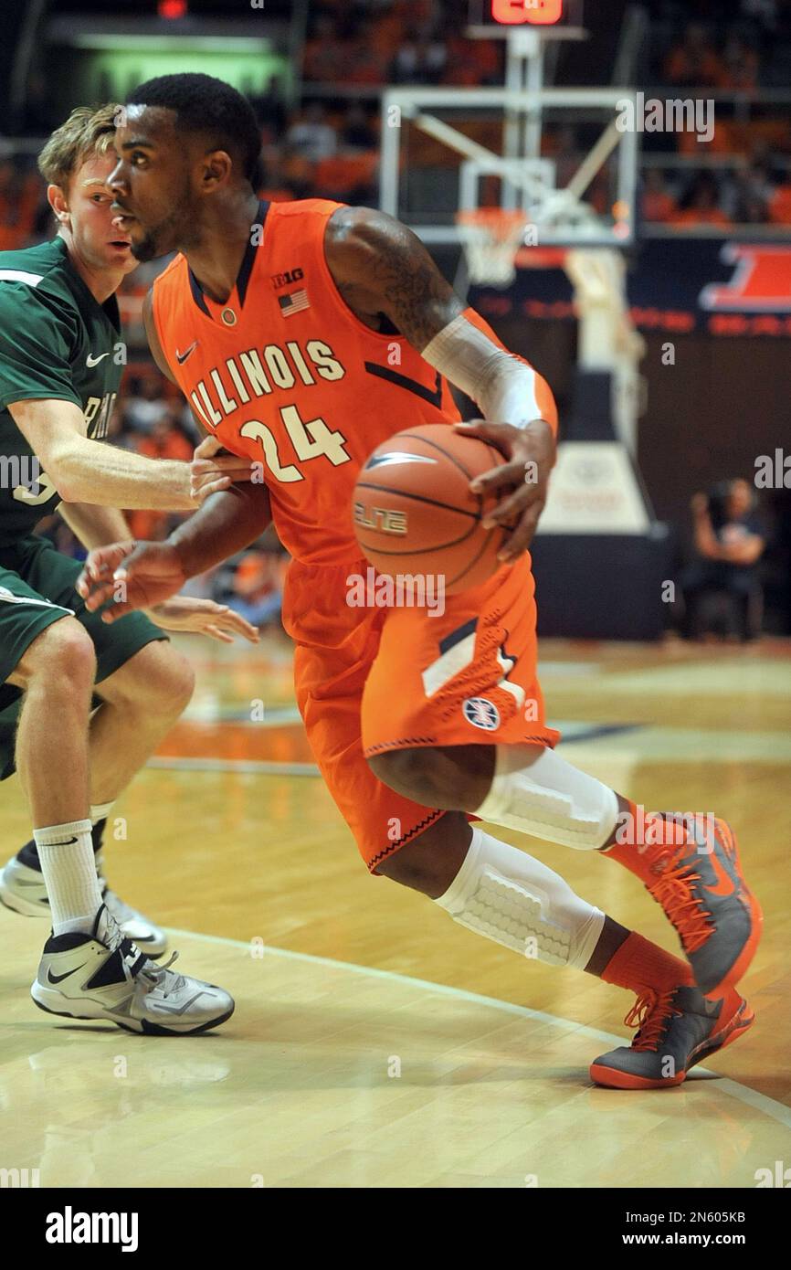 Illinois Fighting Illini guard Rayvonte Rice (24) drives to the hoop in ...