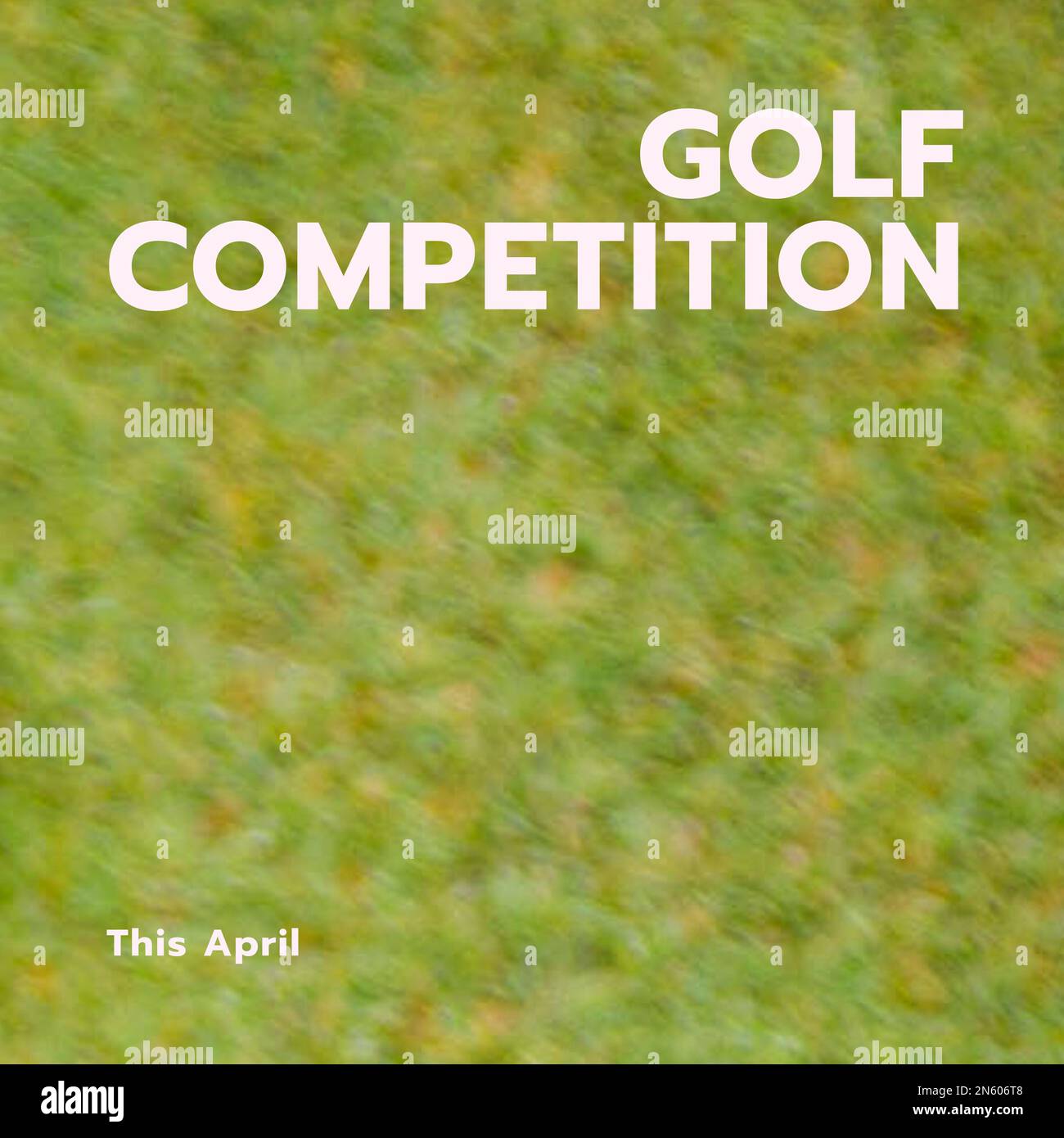 Composition of golf competition text and copy space on grass background ...