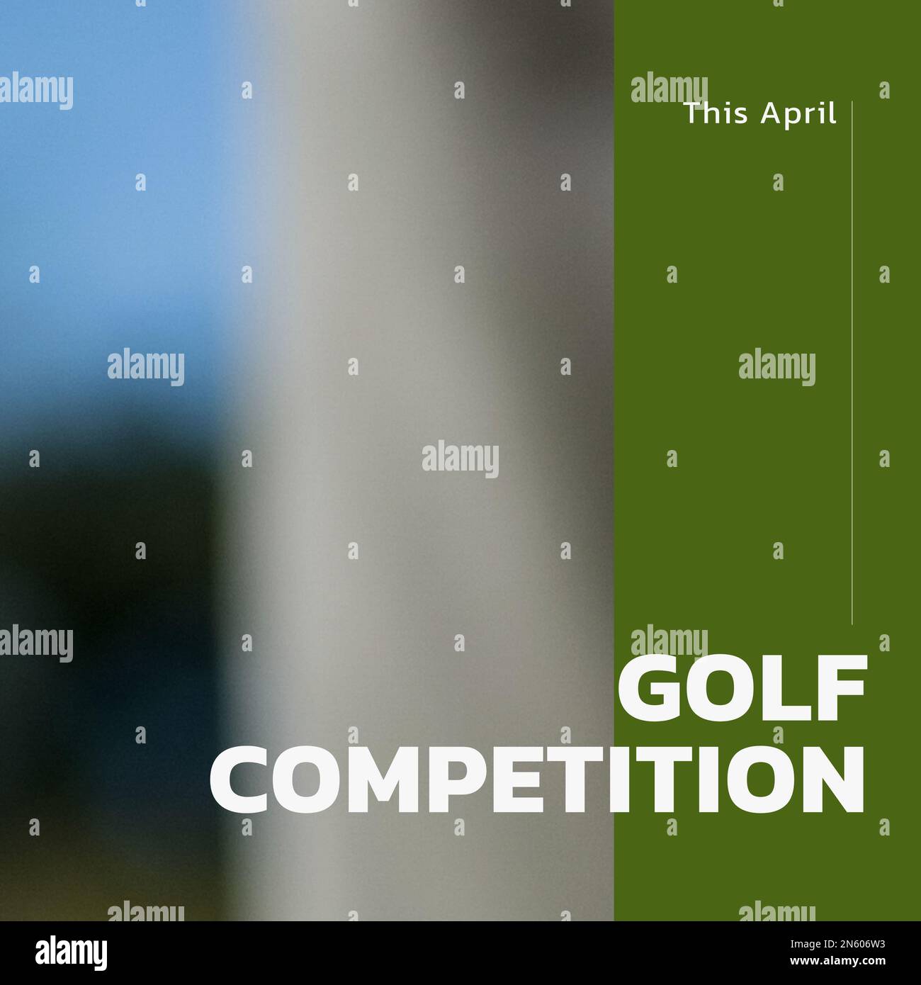 Composition of golf competition text and copy space on green background ...