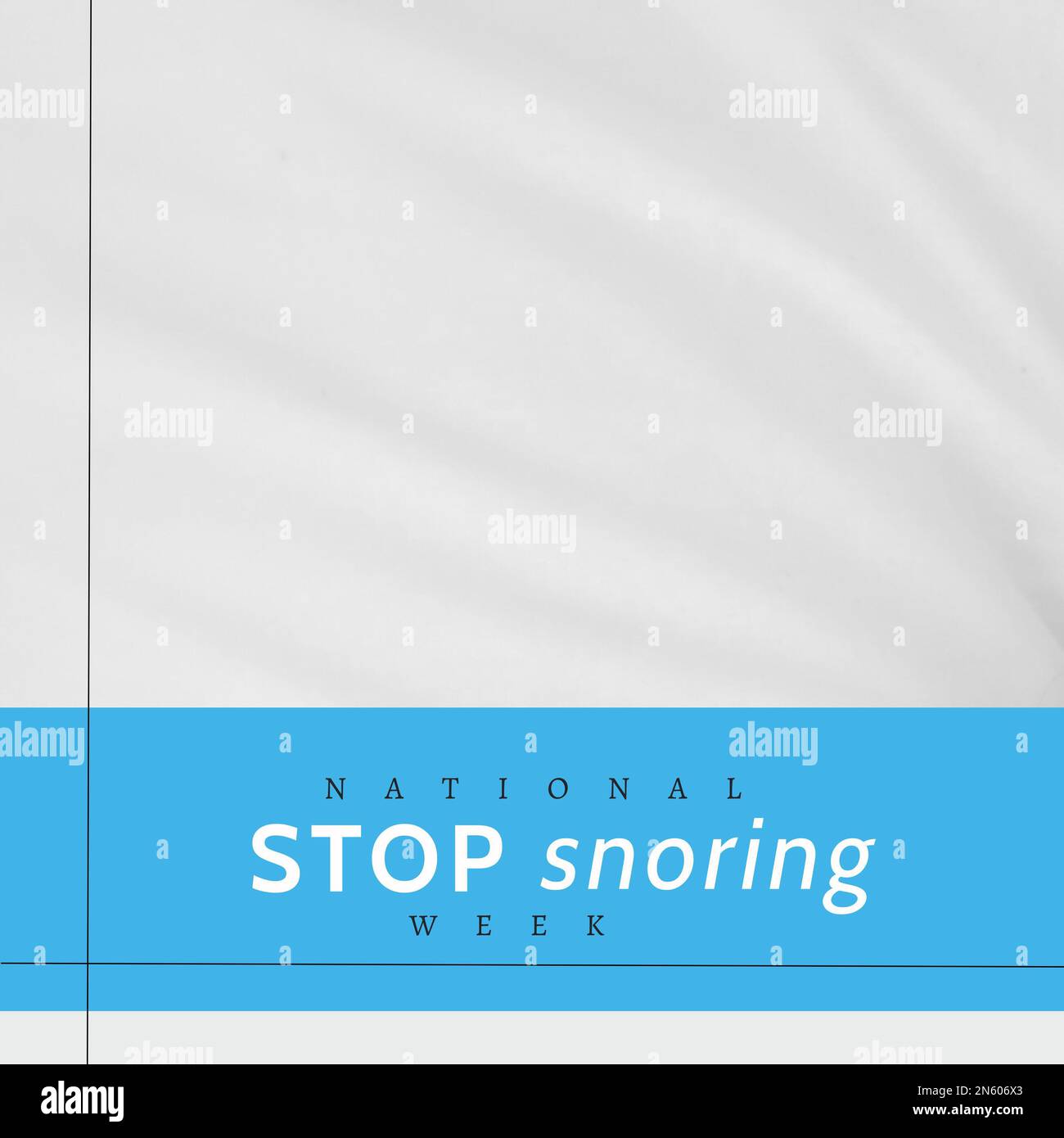 Illustrative image of national stop snoring week text in blue rectangle ...
