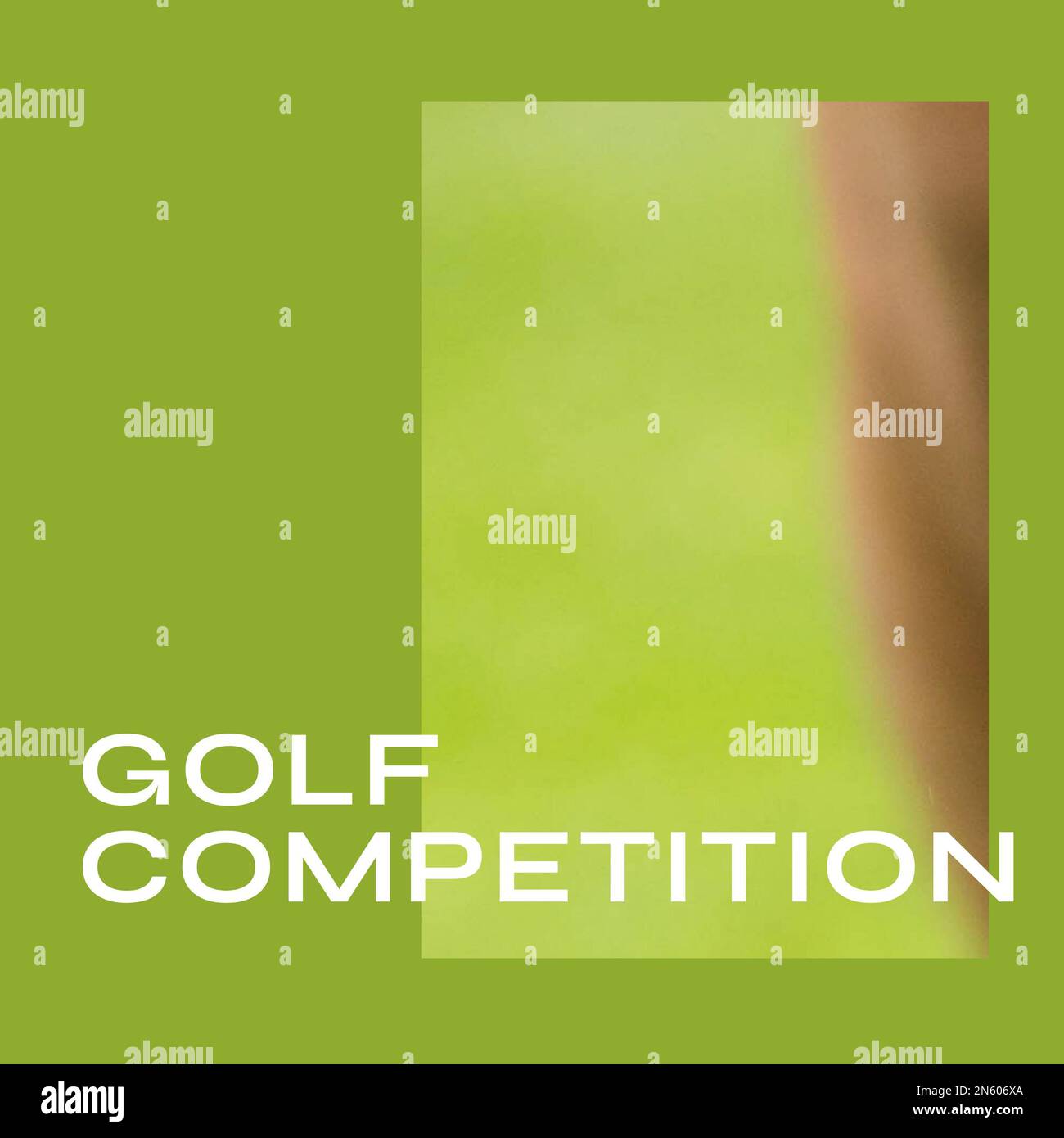 Composition of golf competition text and copy space on green background ...
