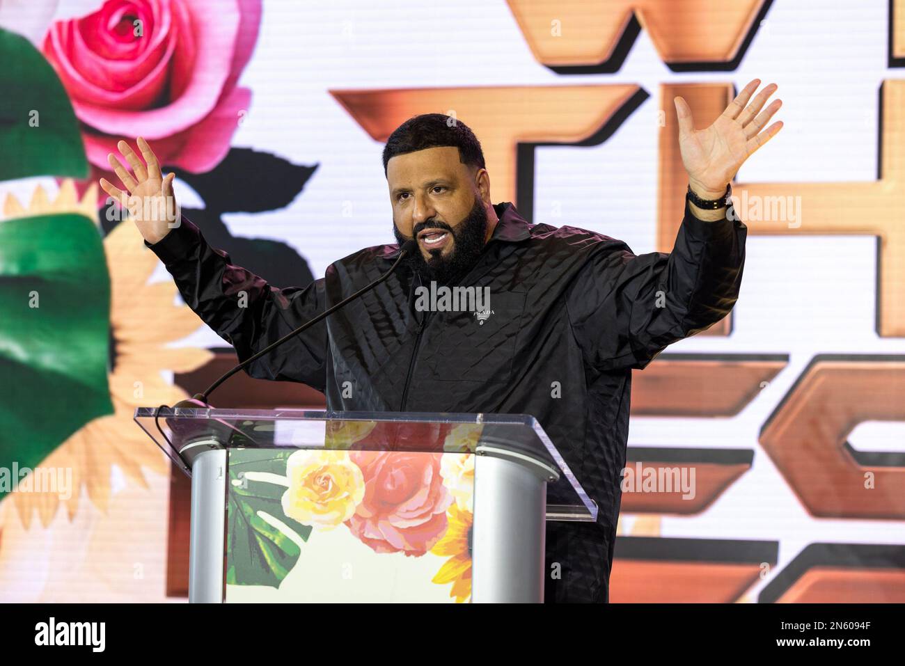 MIAMI BEACH, FLORIDA - FEBRUARY 9: DJ Khaled is seen during the DJ ...