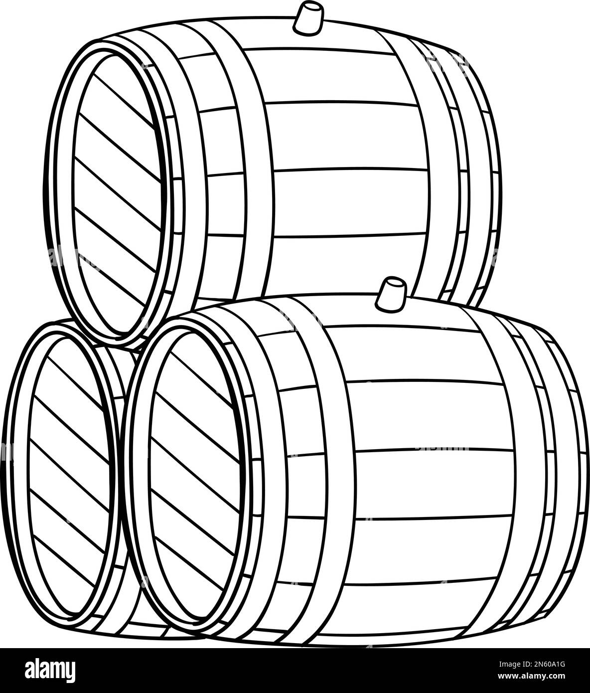 Cowboy Barrels Stock Isolated Coloring Page Stock Vector Image & Art ...