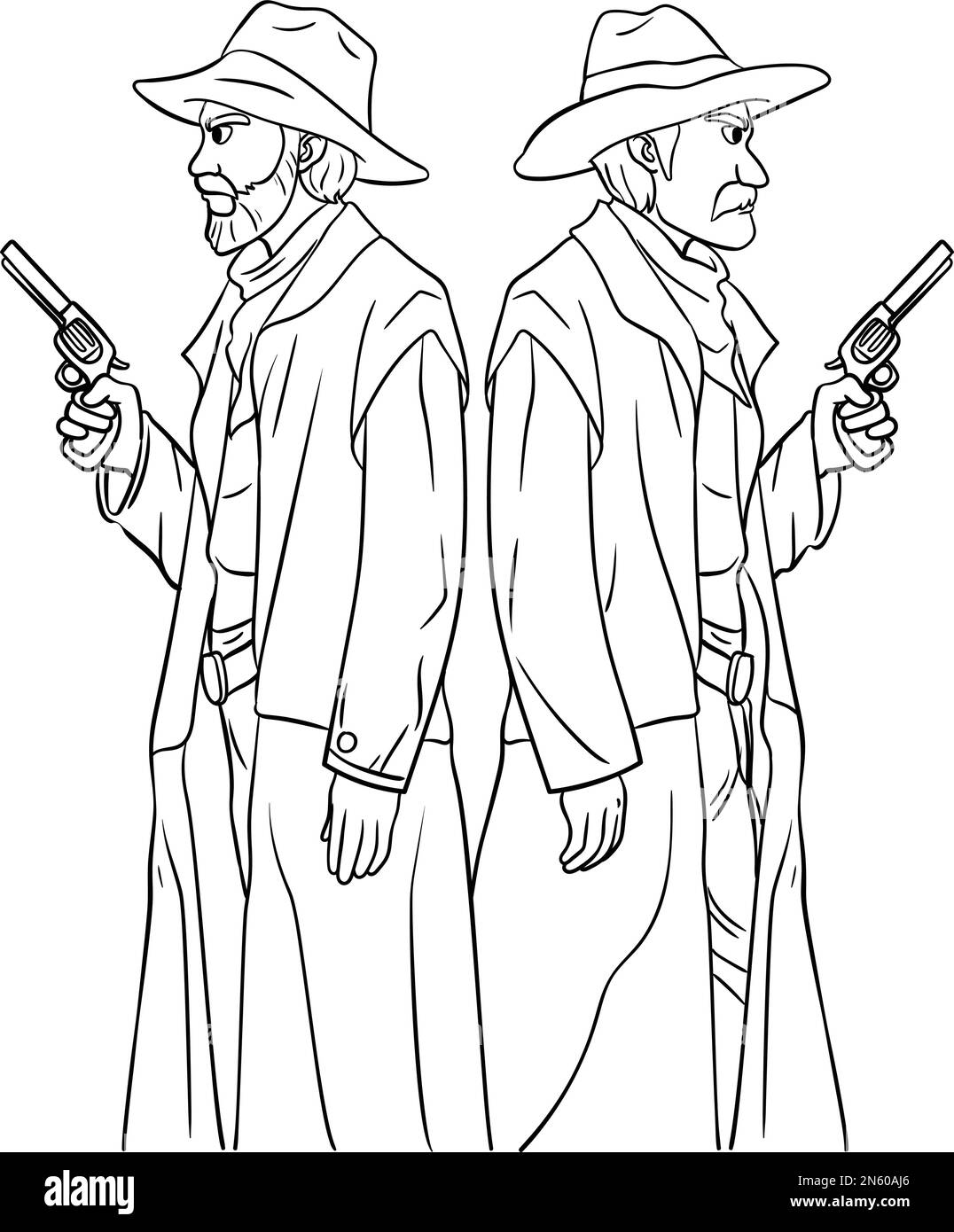 Cowboy Standoff Drawing