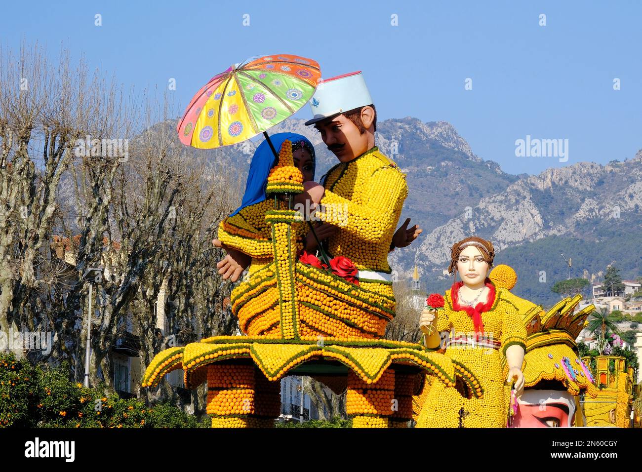 Menton, France. 9th Feb, 2023. Installations decorated with lemons and ...