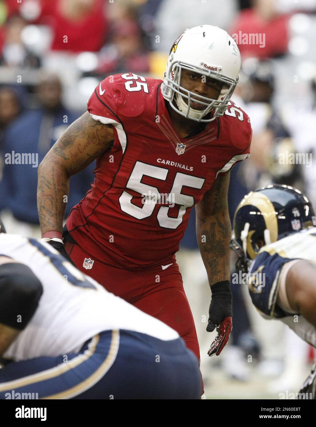 Arizona Cardinals outside linebacker John Abraham (55) during the first ...