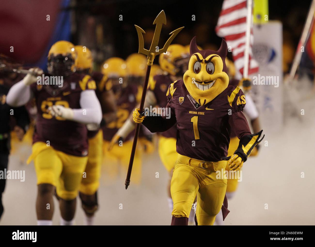 Arizona State mascot Sparky during the first half of the PAC-12 ...