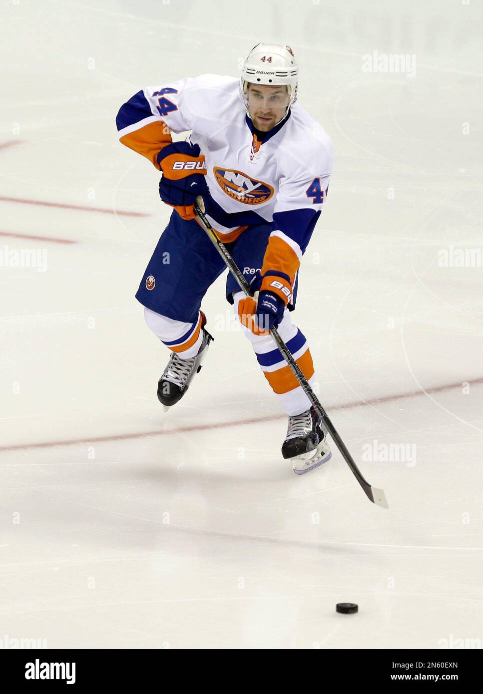 New York Islanders' Calvin de Haan in action against the San Jose ...