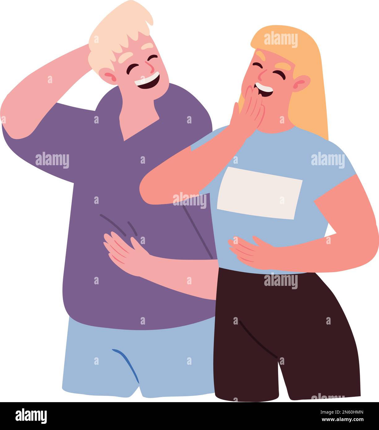 young couple laughing Stock Vector Image & Art - Alamy