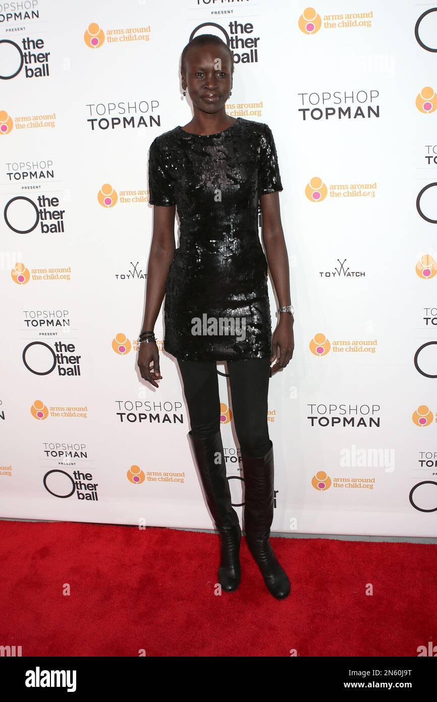 Model Alek Wek arrives at Arms Around the Child's The Other Ball ...