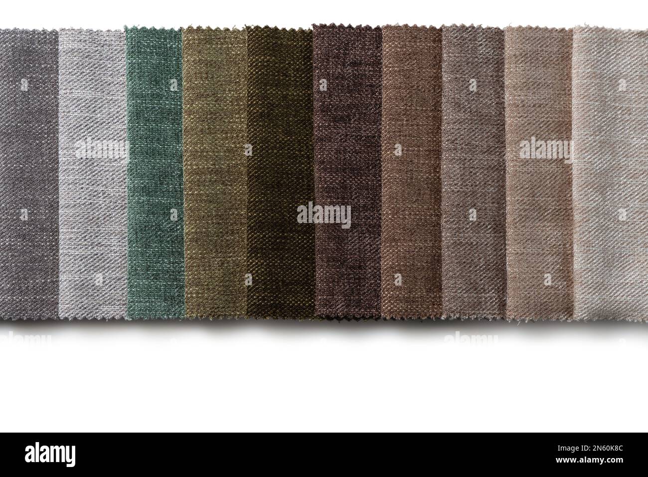 Colorful textile samples, isolated on white background. Fabric swatches ...